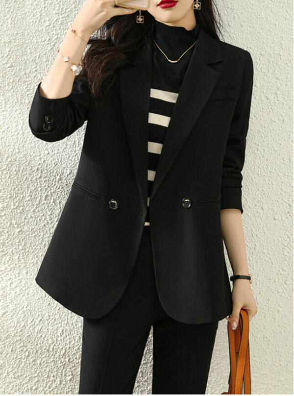 Elegant Lady 3 Colors Tailored Collar Cropped Two Pieces Suits ...
