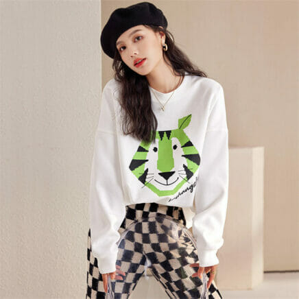 Preppy Girlish Cartoon Printings Loosen Cotton Tops • Seoulinspired